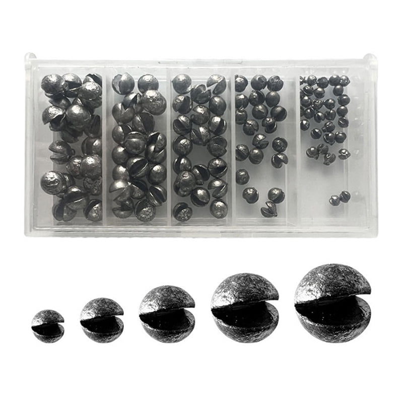 110pcs/box Round Open Lead Raft Fishing Weighted Lead Pendant Fishing ...