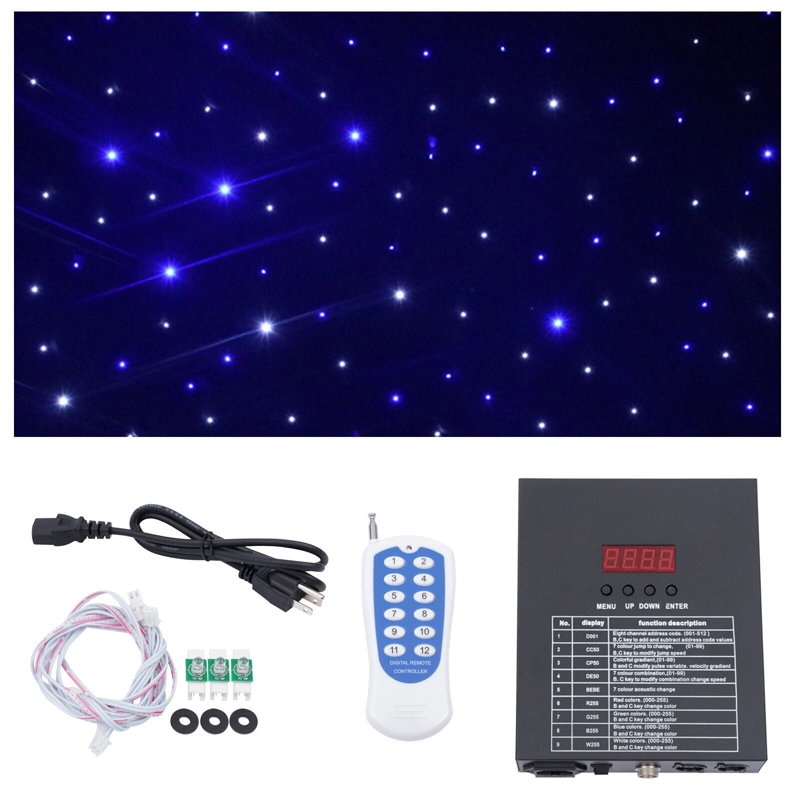 110v LED Star Stage Backdrop Curtain White & Blue Starlight Sky ...