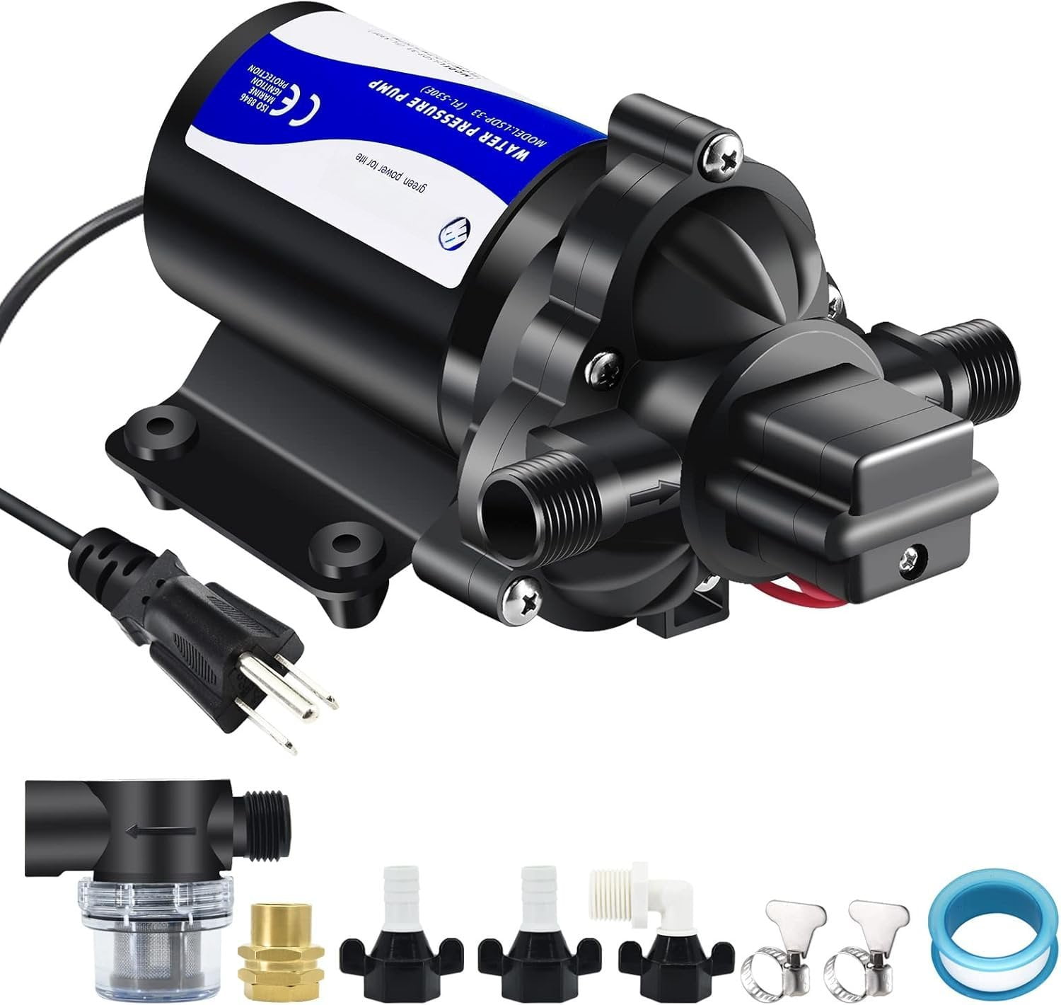 110v Water Booster Transfer Pump with Power Plug,4GMP 45PSI Self ...