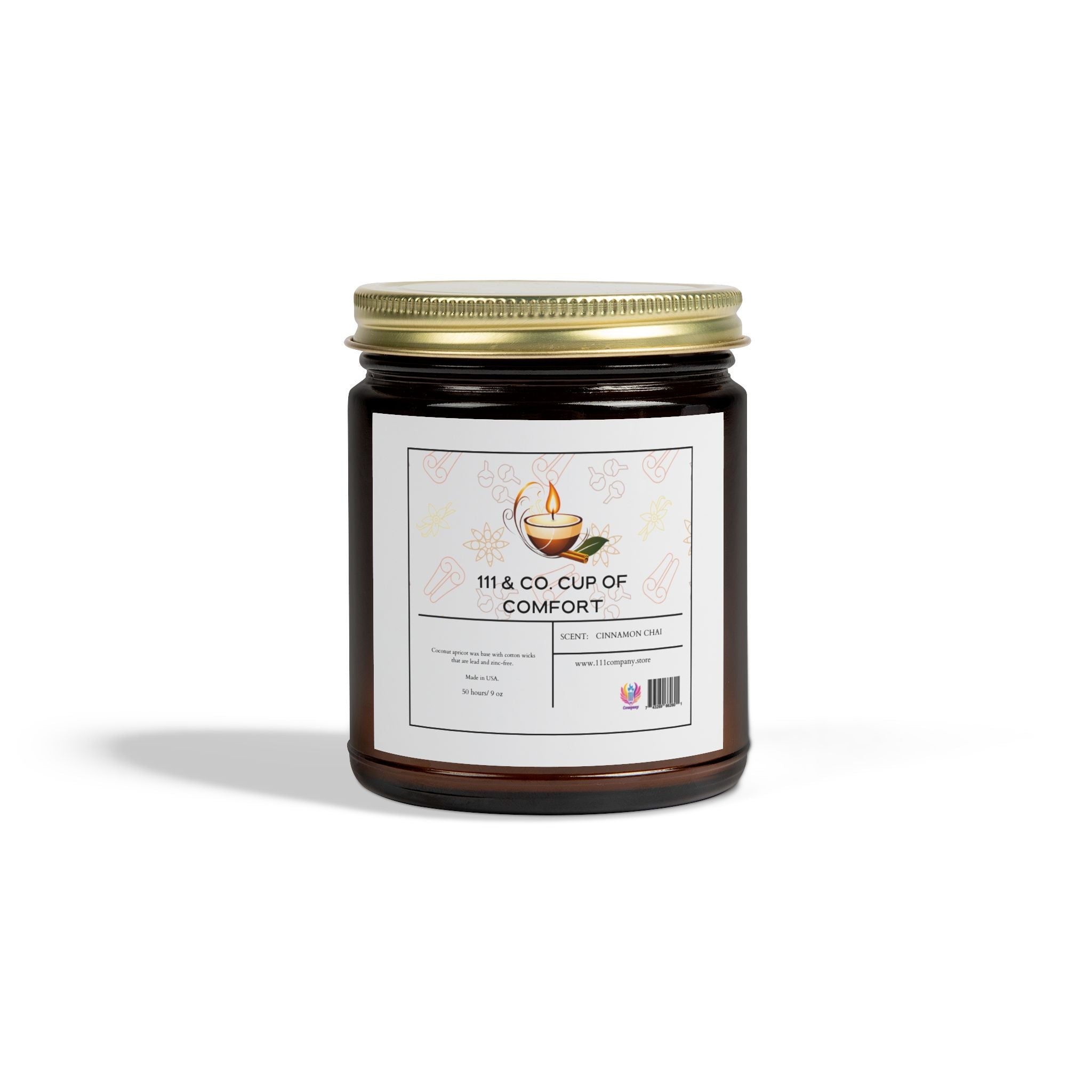 111 & Co. Cup of Comfort Cinnamon Chai Scented Candle | Amber Jar ...