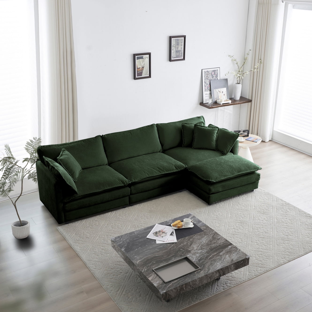 111" Modular Sectional Sofa for Living Room, Modern L Shaped Couch with ...