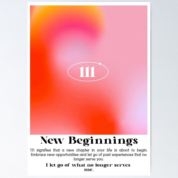 111 - Positve Affirmations with Gradient Background Angel Numbers ...