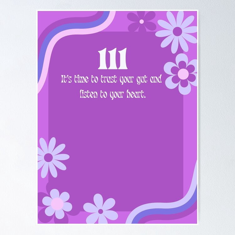 111 angel number UNFRAMED Poster, 24x36 - Walmart.com