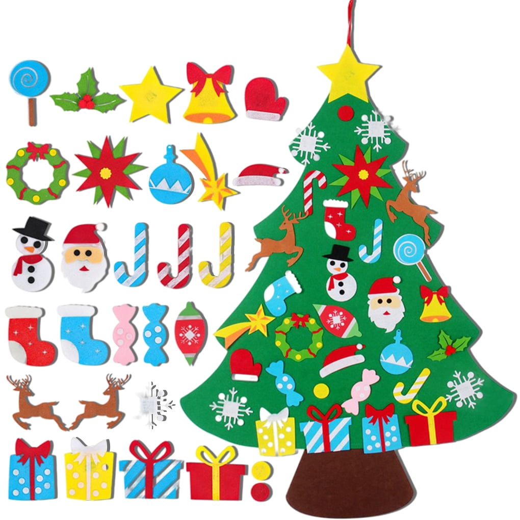 1111Fourone DIY Felt Christmas Tree Set Kid Xmas Tree Activity Board ...
