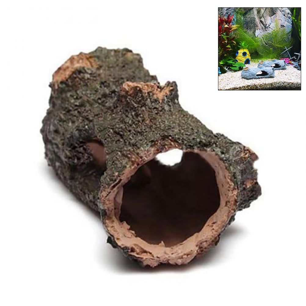 1111Fourone Resin Aquarium Ornament Hollow Trunk Fish Tank Tree Log ...
