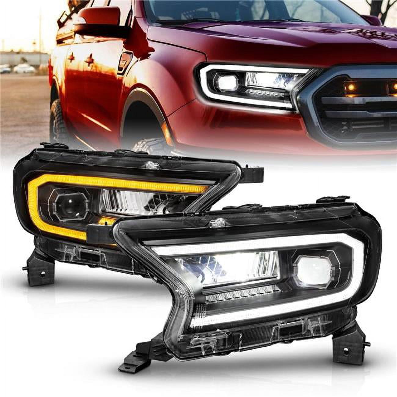 111613 Full LED Projector Headlights with Halogen Type for 2019-2023 ...