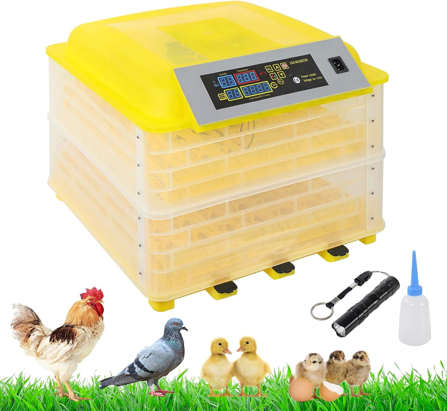112-Egg Incubator, Fully Digital Incubators for Hatching Eggs with ...