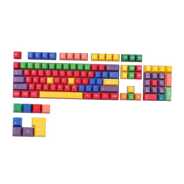 112 Keys, Rainbow Keycaps Double Switches DIY Keyboard Accessories for ...