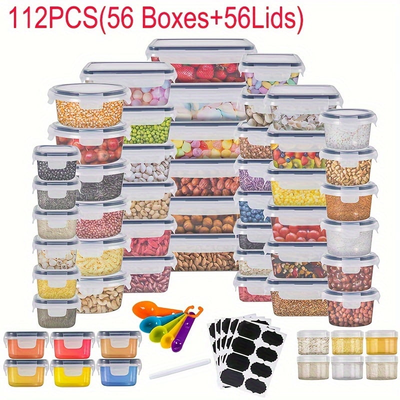 112 Pack Premium Airtight Food Storage Containers Set - Leakproof, BPA ...
