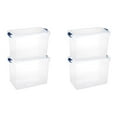 112 qt. Heavy Duty Modular Stackable Storage Containers, Clear, 4-Pack ...
