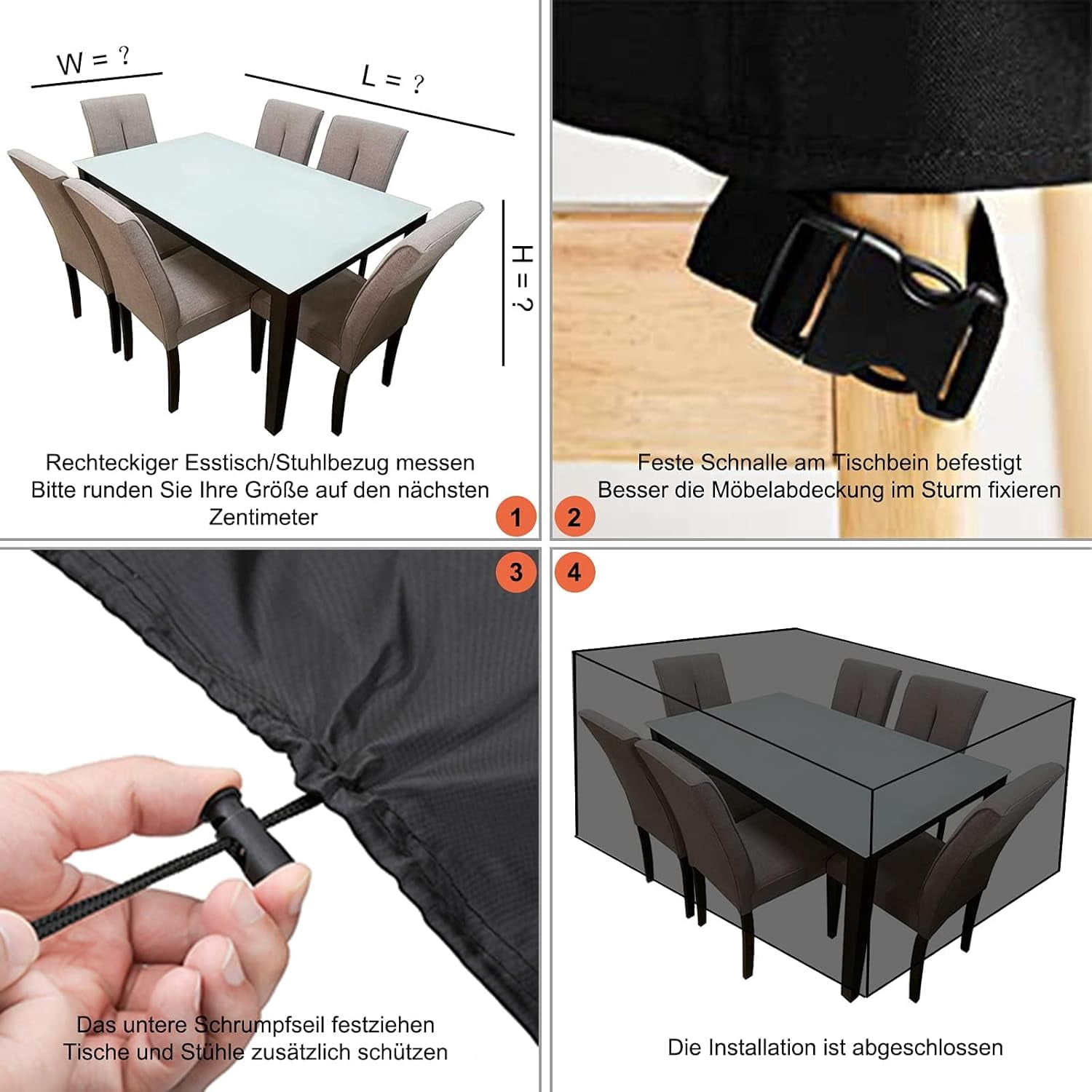 112"x81"x18"/LxWxH/285x205x45cm Outdoor Furniture Cover Waterproof,600D ...