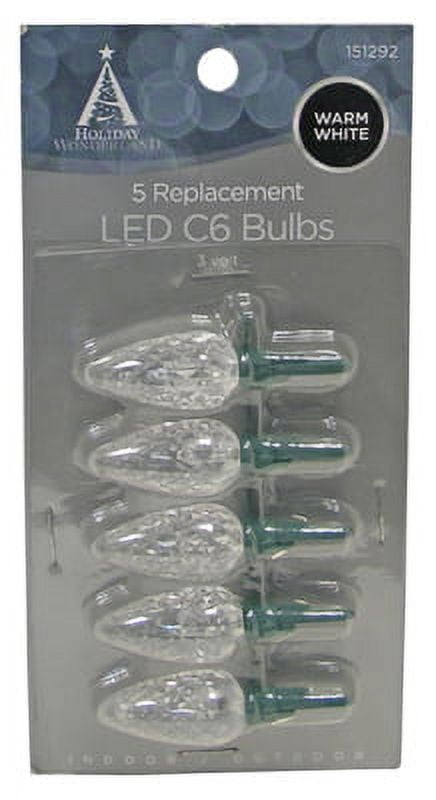 11205-88 Christmas Lights LED Replacement Bulb, C6, Warm White, 5-Pk ...