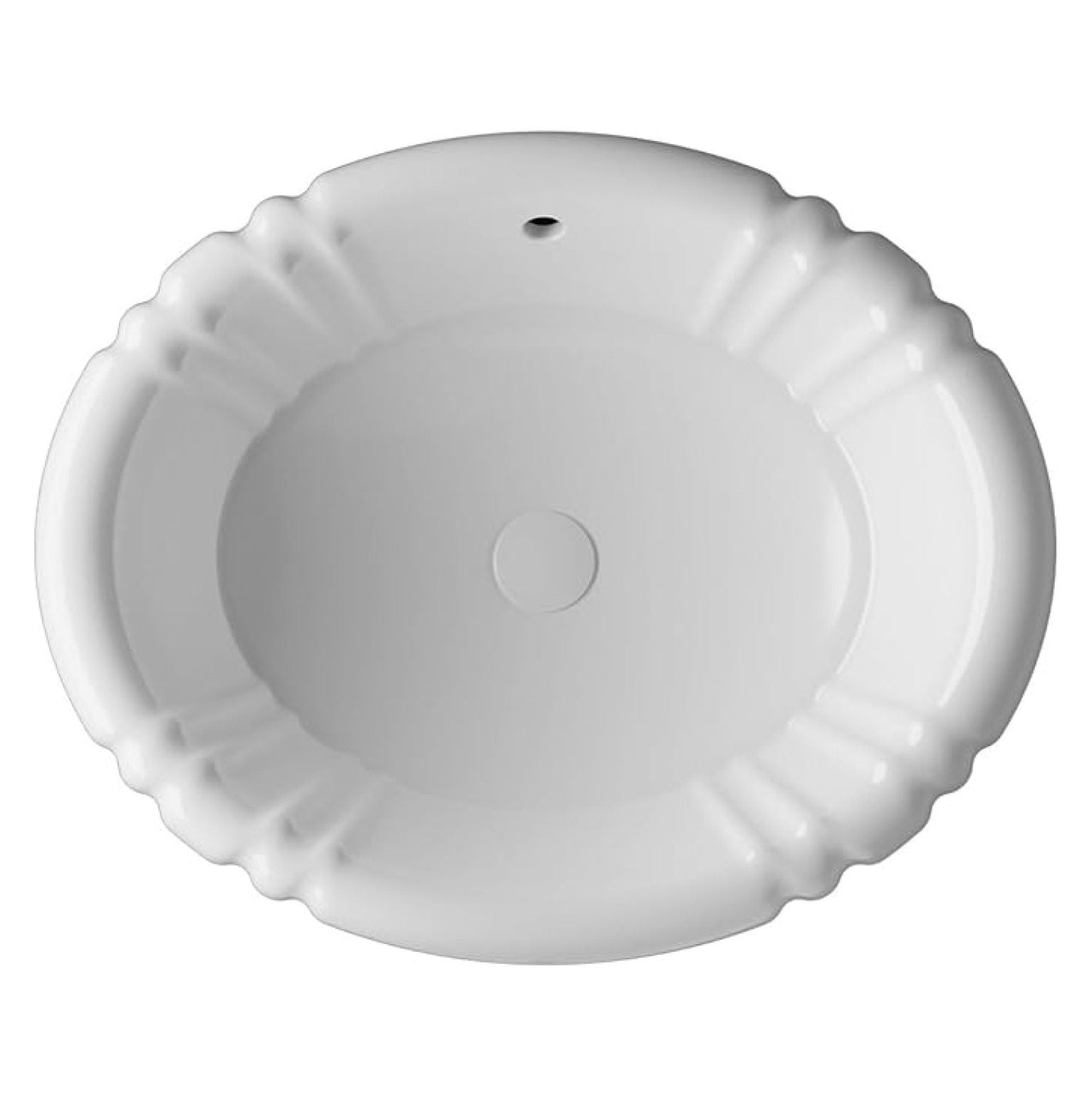 1126 Drop-in Bathroom Sink Oval Single Bowl with Overflow, Overall size: 19-4/5" (W) x 16-1/8 ...