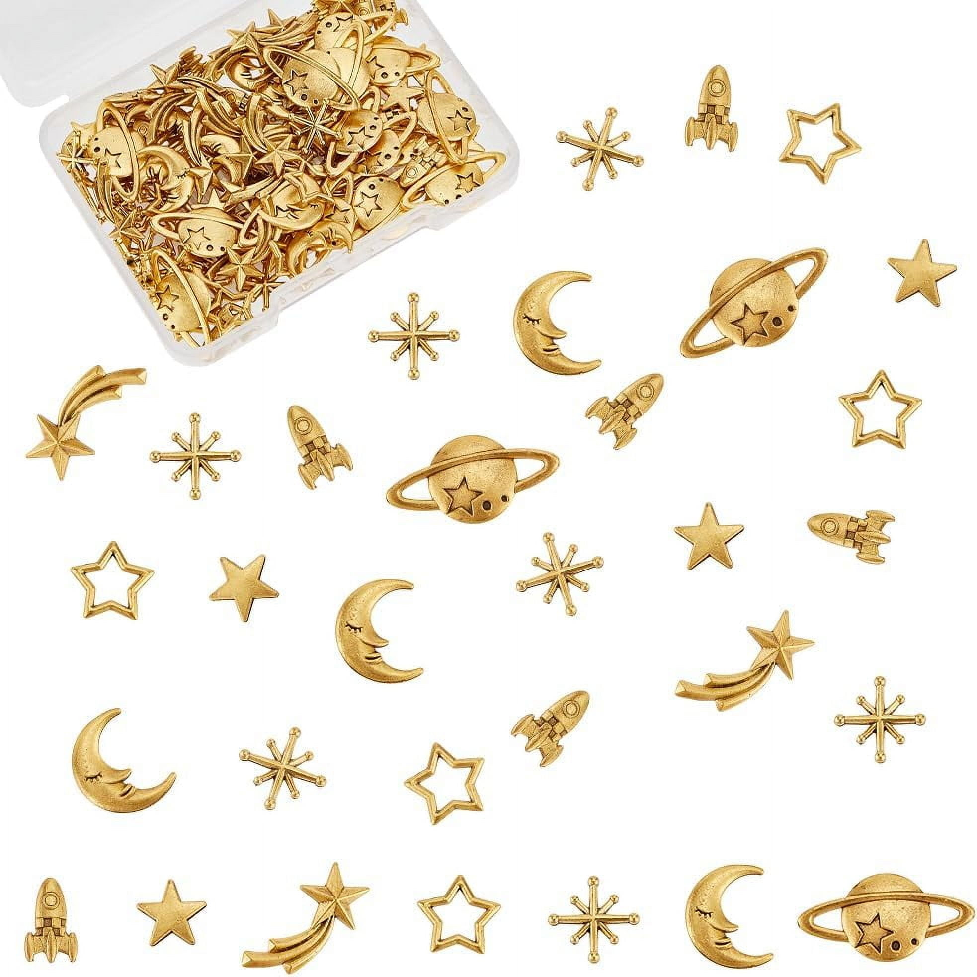 112PCS Moon Star Resin Fillers Zinc Alloy Resin Charms Epoxy Resin ...