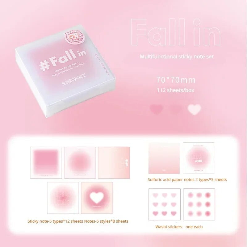 112Sheets/Box Memo Pad Gradient Sulfuric Paper DIY Journal Scrapbooking ...