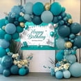 112pcs Stylish Balloon Arch Set in Blue And Golden, Featuring Birthday ...