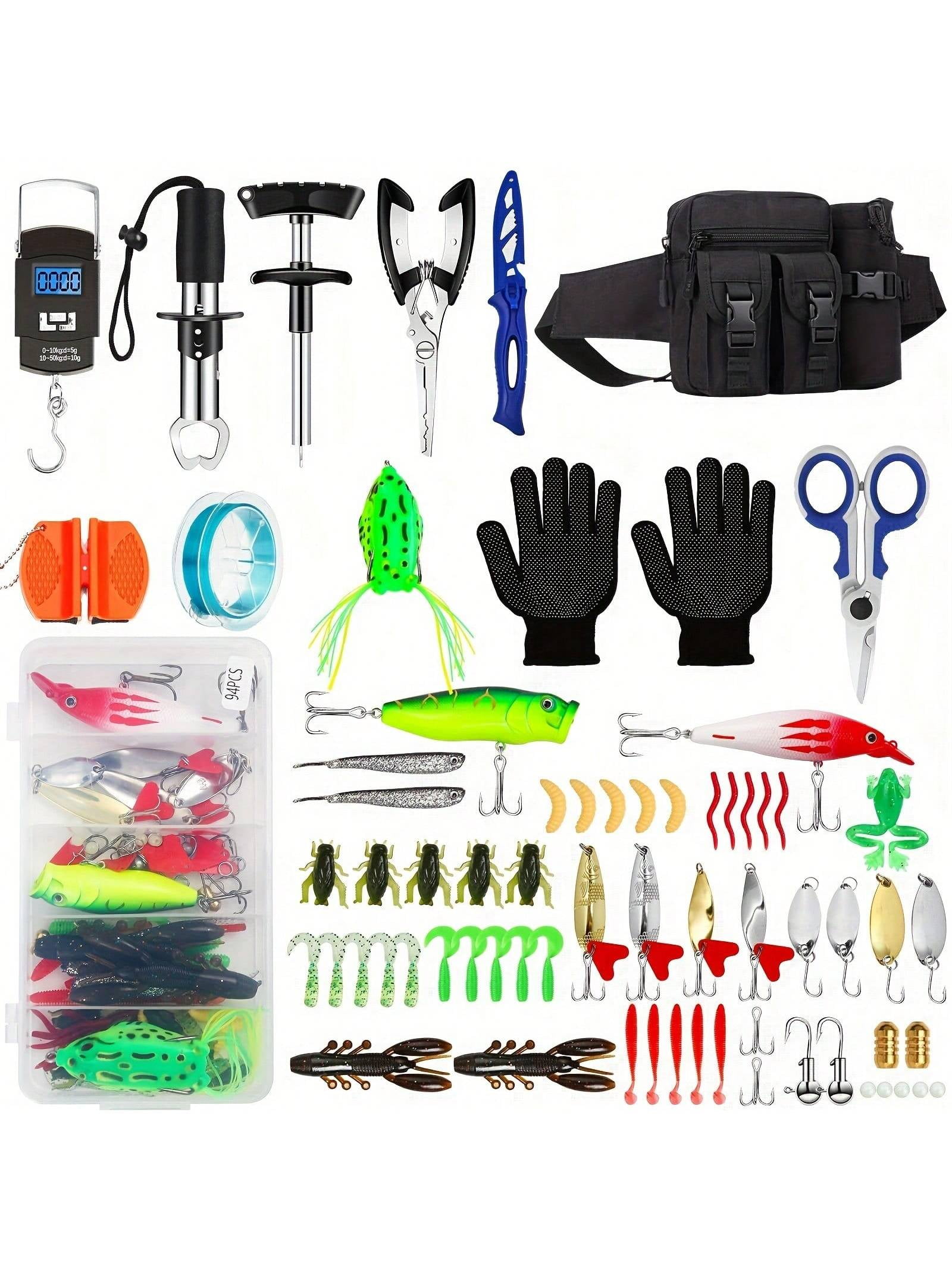 112pcs Ultimate Fishing Tool Kit: 112-Piece Set With Pliers, Hooks ...