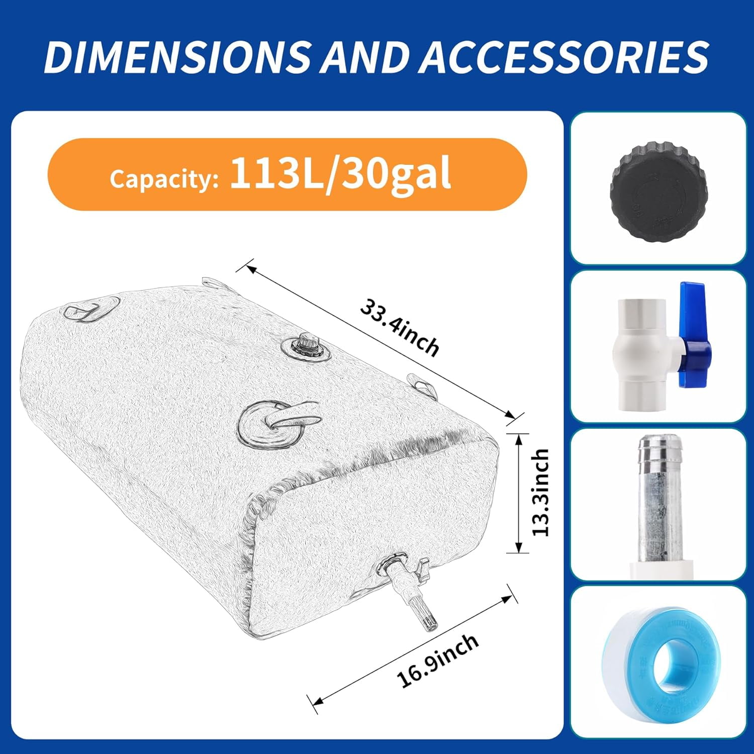 113 L/30 Gal Foldable Water Bladder Storage Container, Drought & Fire ...