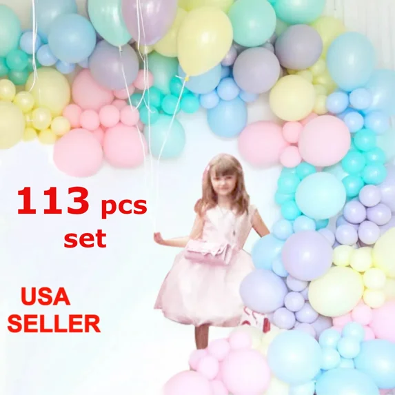 113Pcs Pastel Balloon Set Arch Garland: Girls Birthday Party,Baby ...