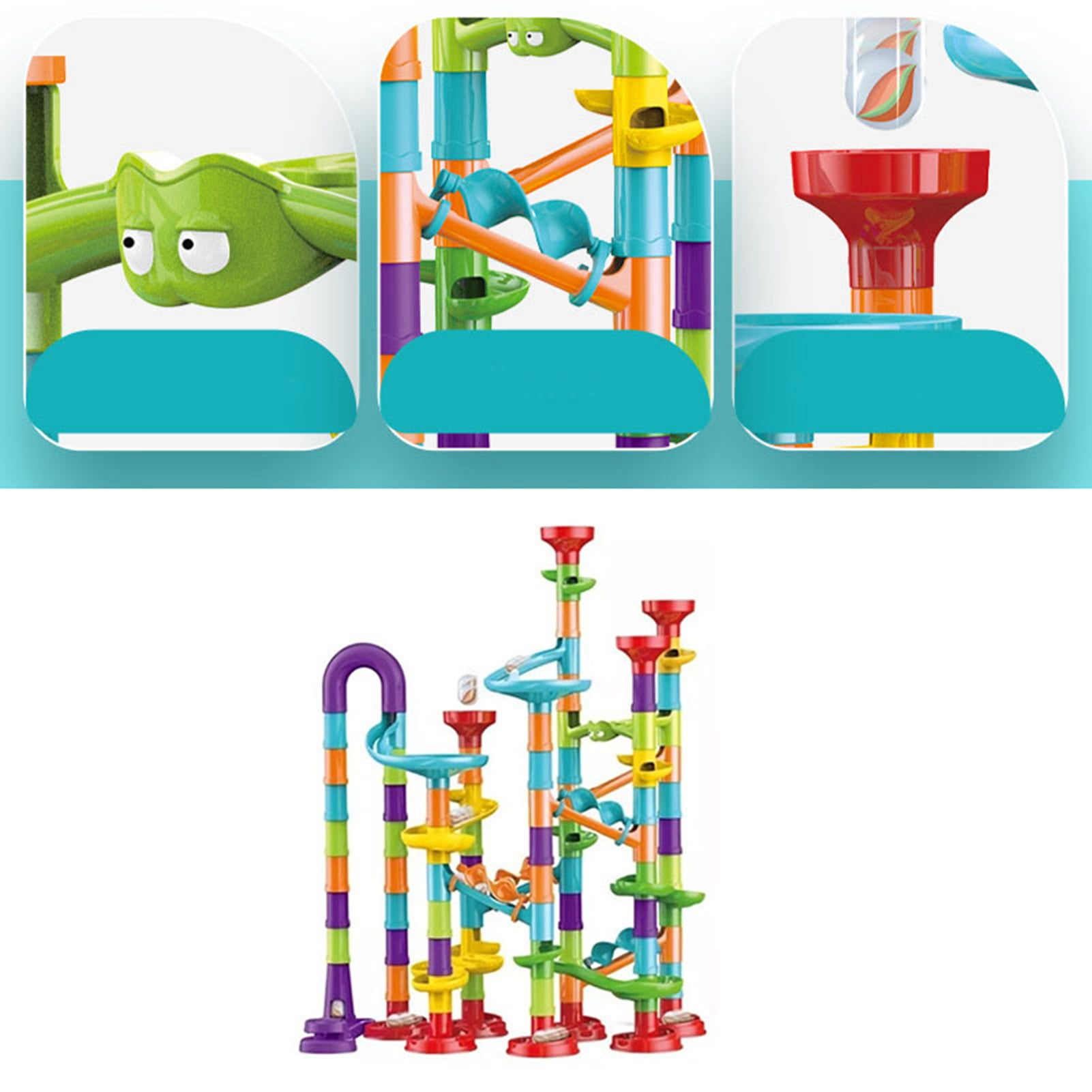 113pcs Track Blocks Game Set Improve Fine Motor Skill DIY Ball Maze ...