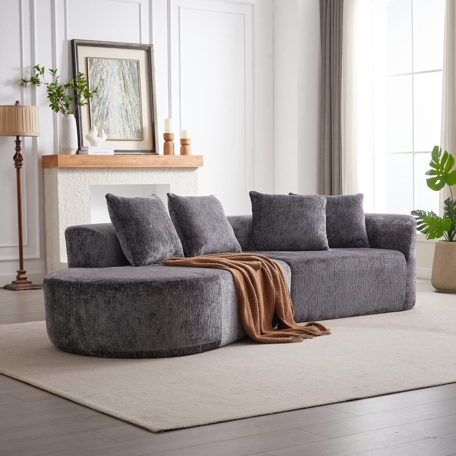 114" Sectional Sofa, Oversized Modular Sectional Sofa Couches with ...