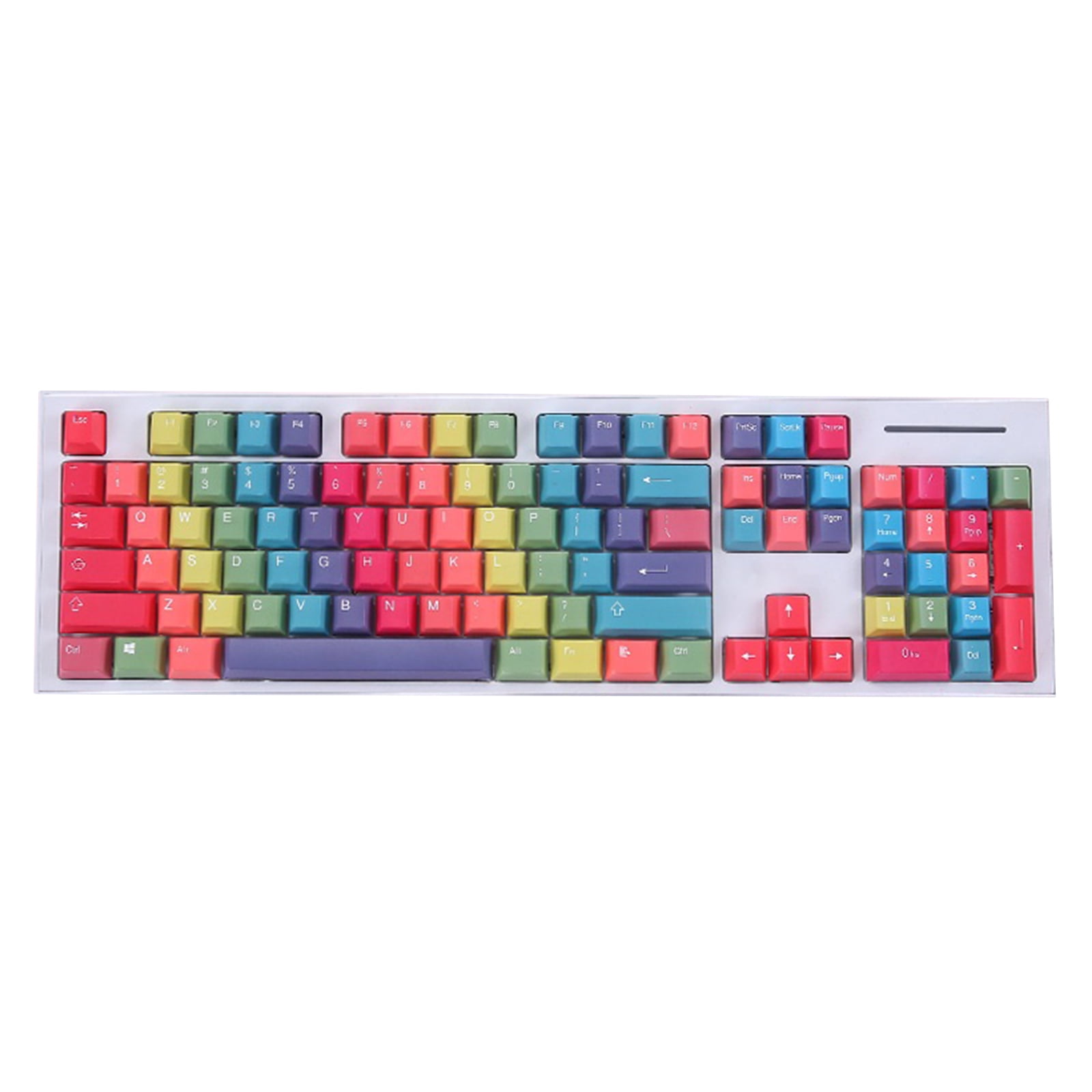 114 Keys/Set Rainbow Theme Thick PBT Dye Subbed Keycaps For MX ...