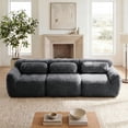 114" Modular Sectional Sofa, Plush Fabric Cloud Couch with Throw ...