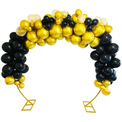 114 Pcs. Black Gold Confetti 12" 10" 5" Premium Latex Balloon Garland ...