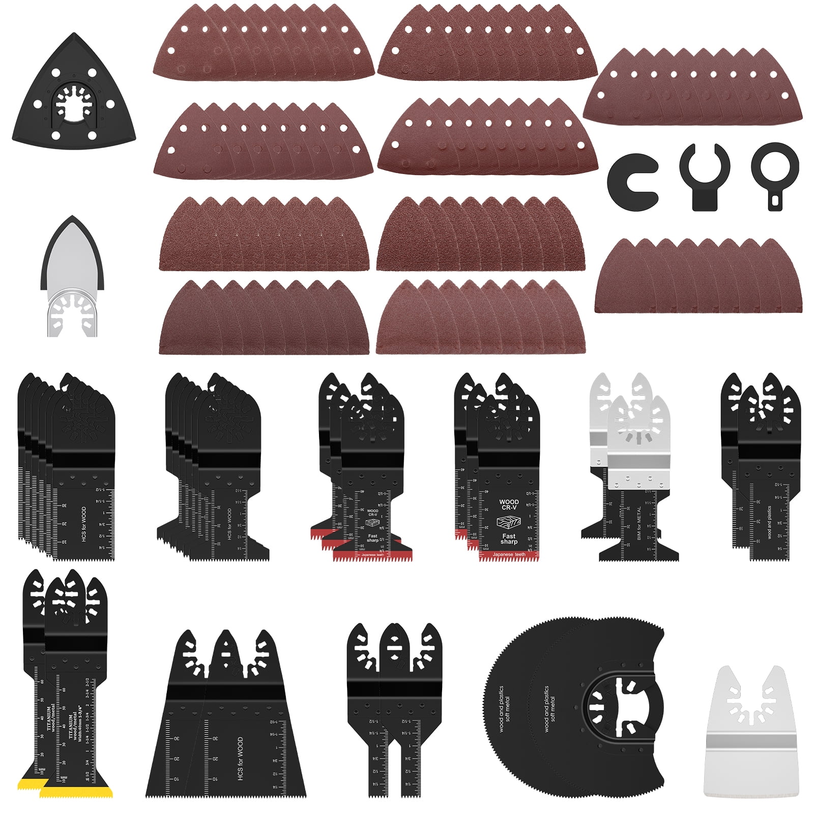 114 Pcs Oscillating Tool Blade Kit Universal Oscillating Saw Blade with ...