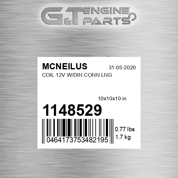 1148529 COIL 12V W/DIN CONN LNG fits McNeilus (New OEM) - Walmart.com