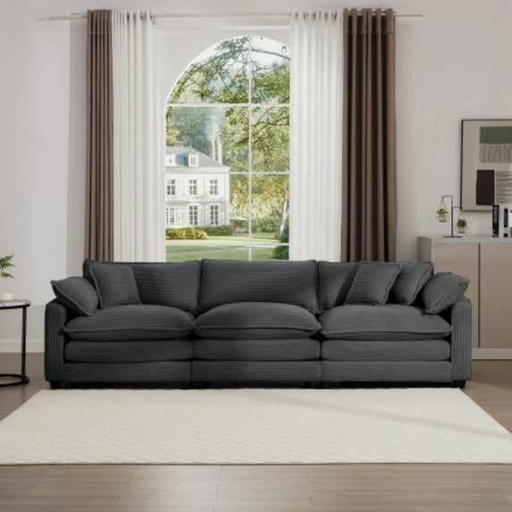 115" Corduroy Fabric Modular Sectional Sofa, Oversized Sectional Chaise ...