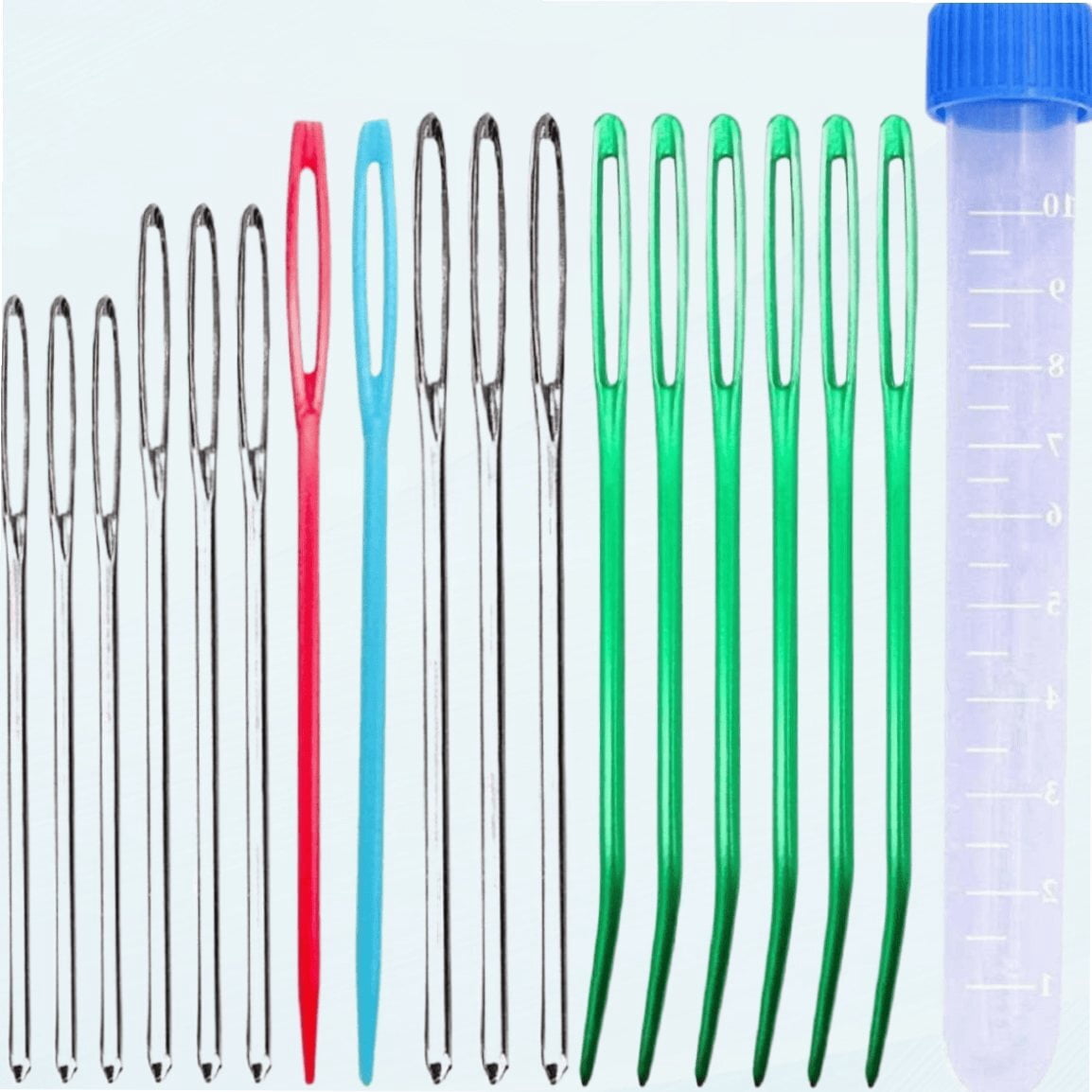 115 Pcs Jumbo Bent Tip Tapestry Needles, Large- Eye Blunt Steel Darning ...