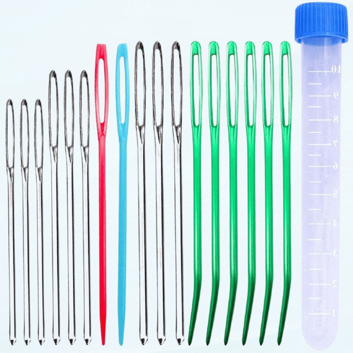 115 Pcs Jumbo Bent Tip Tapestry Needles, Large- Eye Blunt Steel Darning ...