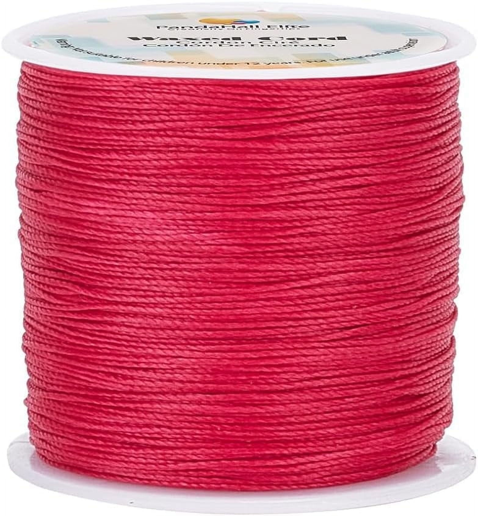 115 Yards 0.5mm Wax Cord Deep Pink Waxed Polyester Cord Waxed Beading ...