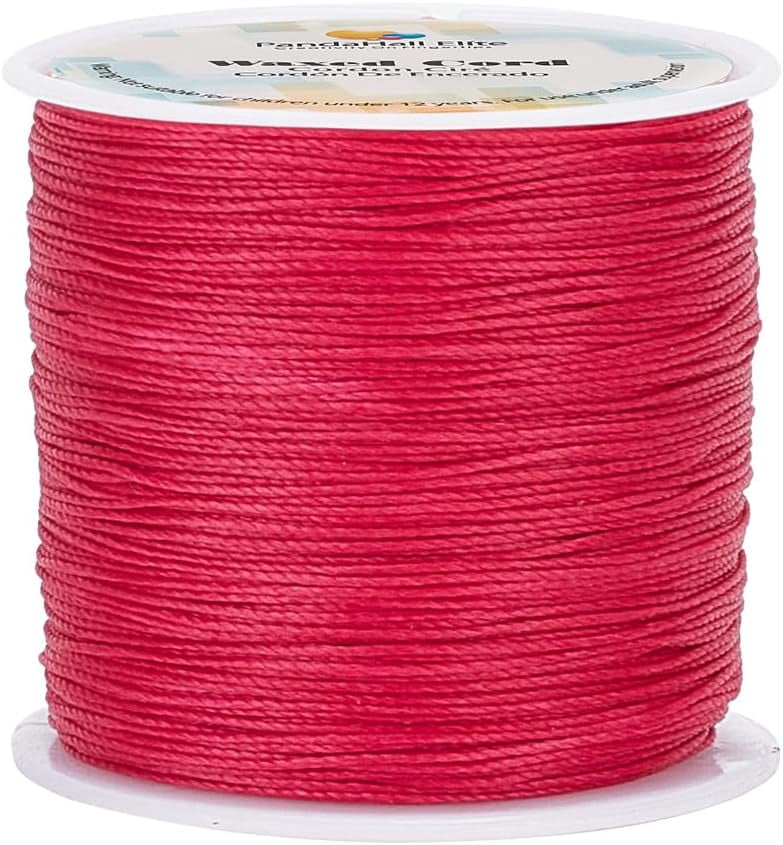 115 Yards 0.5mm Wax Cord Deep Pink Waxed Polyester Cord Waxed Beading ...