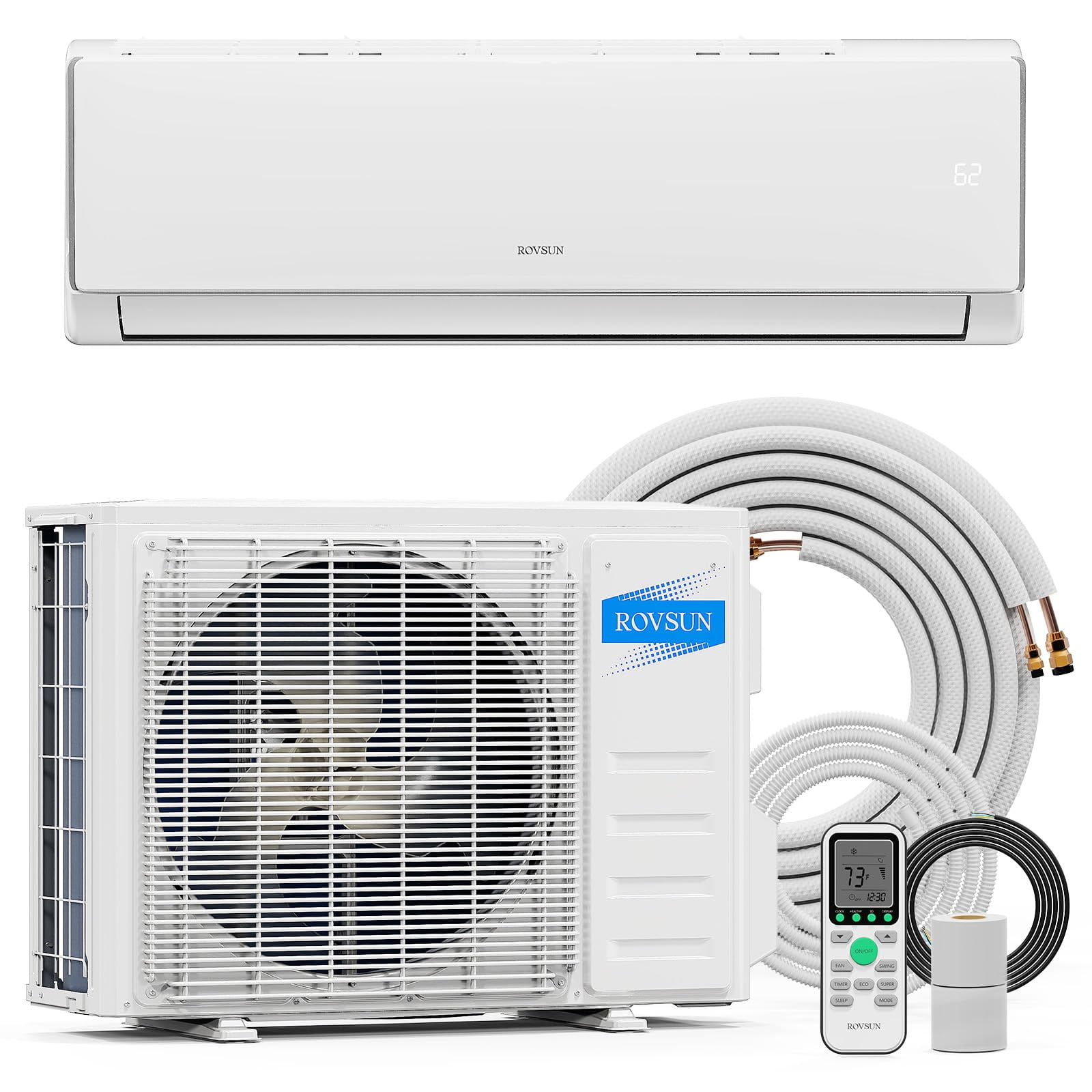 11500 BTU Ductless Mini Split AC Heater Combo, 17 SEER2 Inverter Wall ...