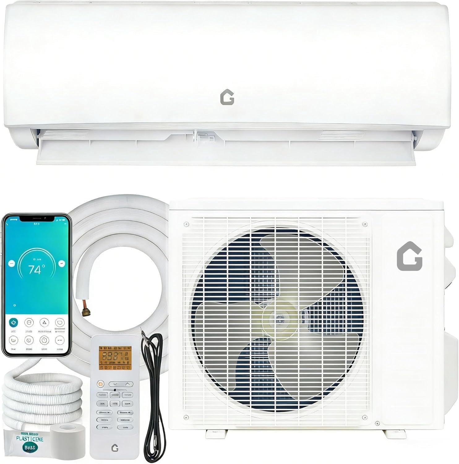 11500 BTU Wifi Enabled Mini Split Air Conditioner & Heater, 17 SEER2 ...