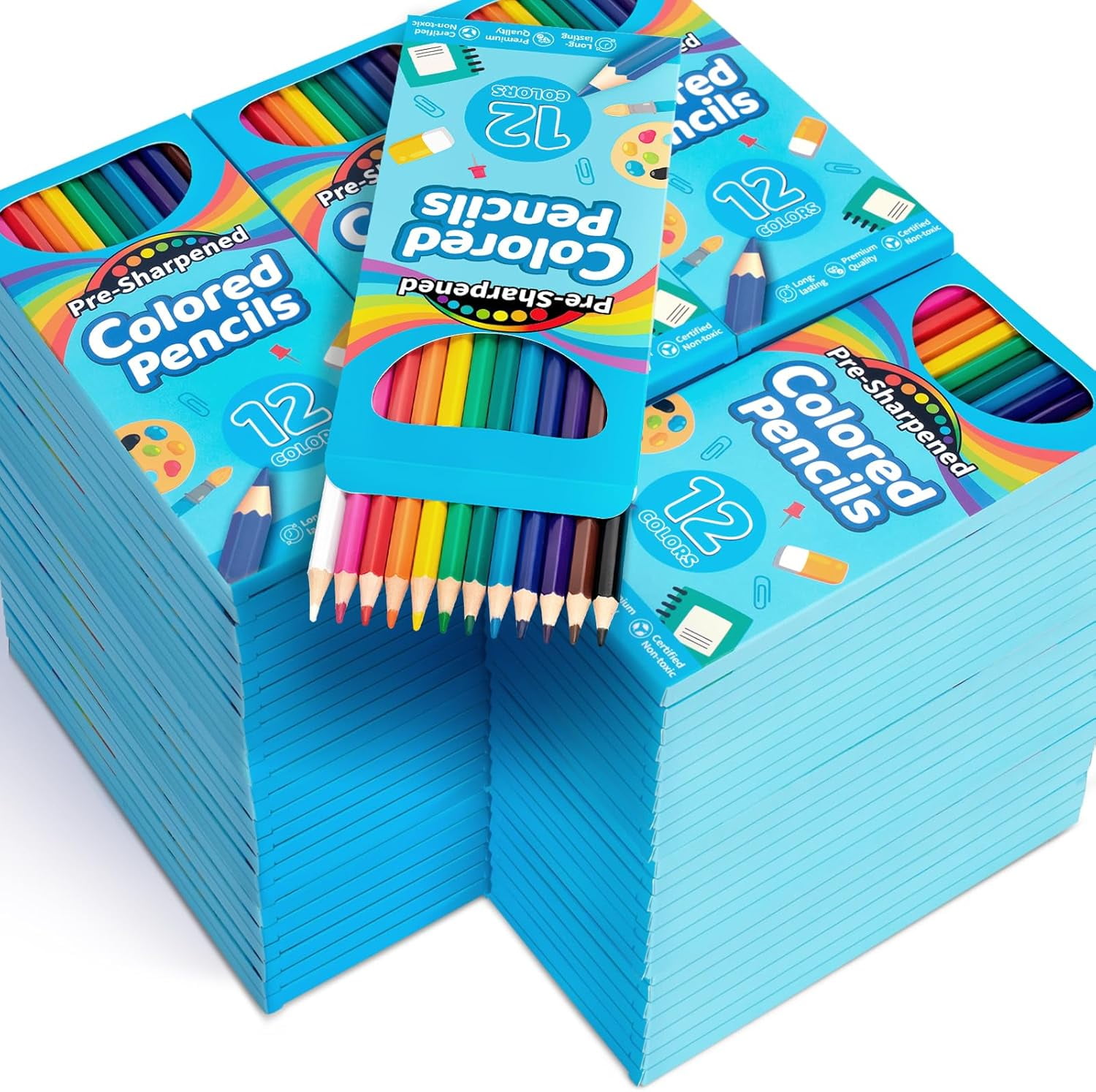 1152 Count Colored Pencils Bulk, 96 Pack Colored Pencils for Kids, Pre ...