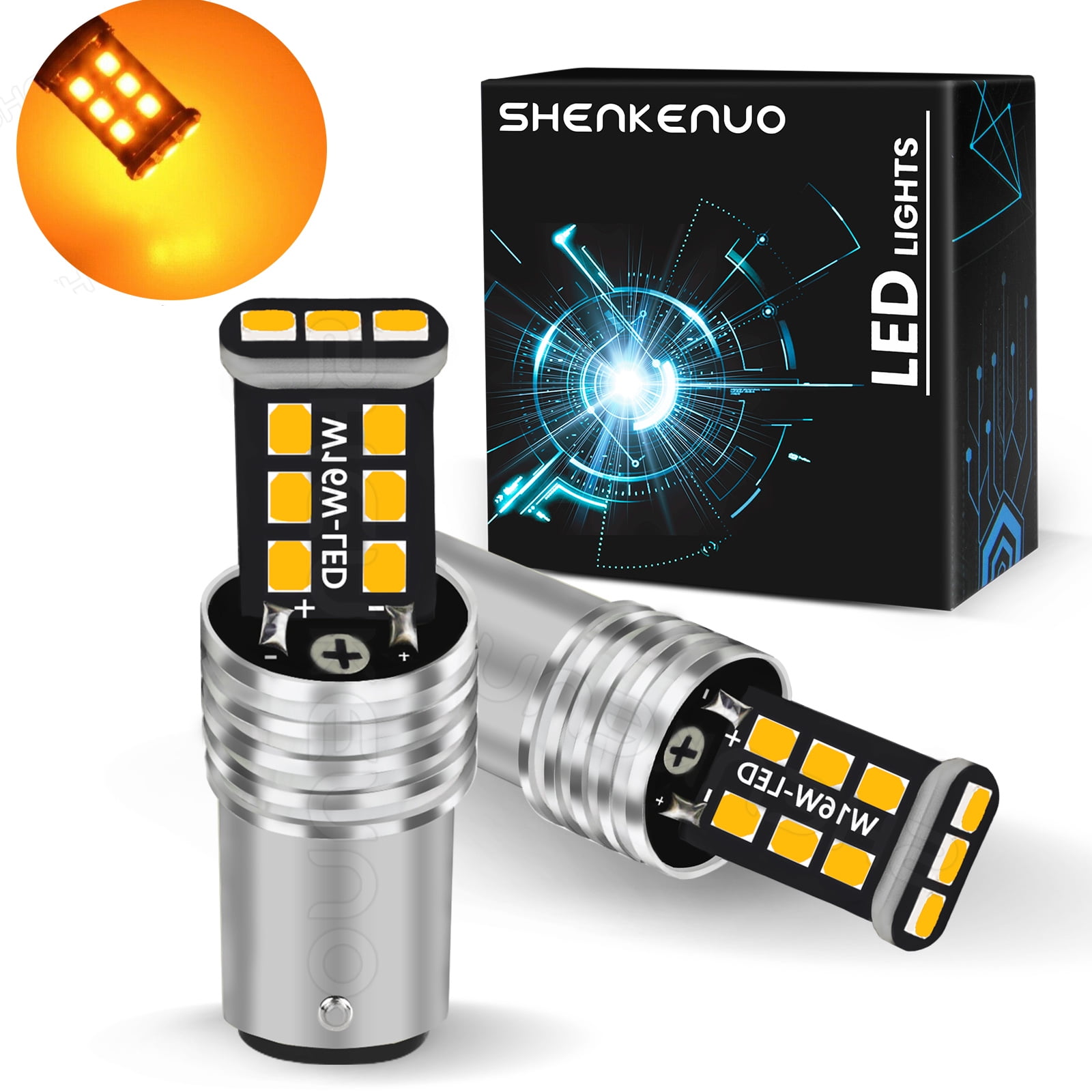 1156 7506 P21W Amber LED Brake Tail Parking Light Bulb For BMW E46 E60 ...