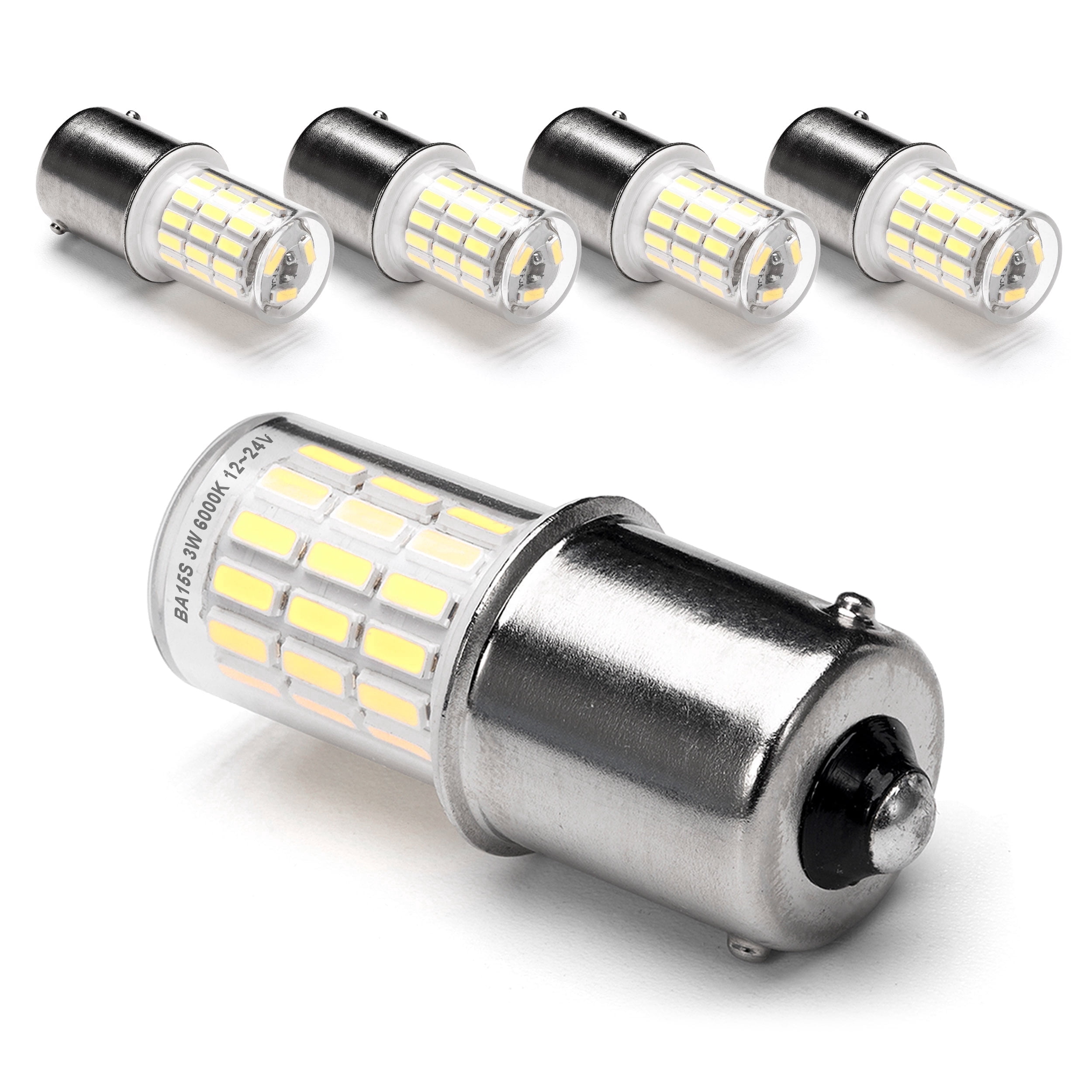 Alide 1156 BA15S LED Bulbs 12-24V, 1141 6000K Daylight White, 5W 500LM ...