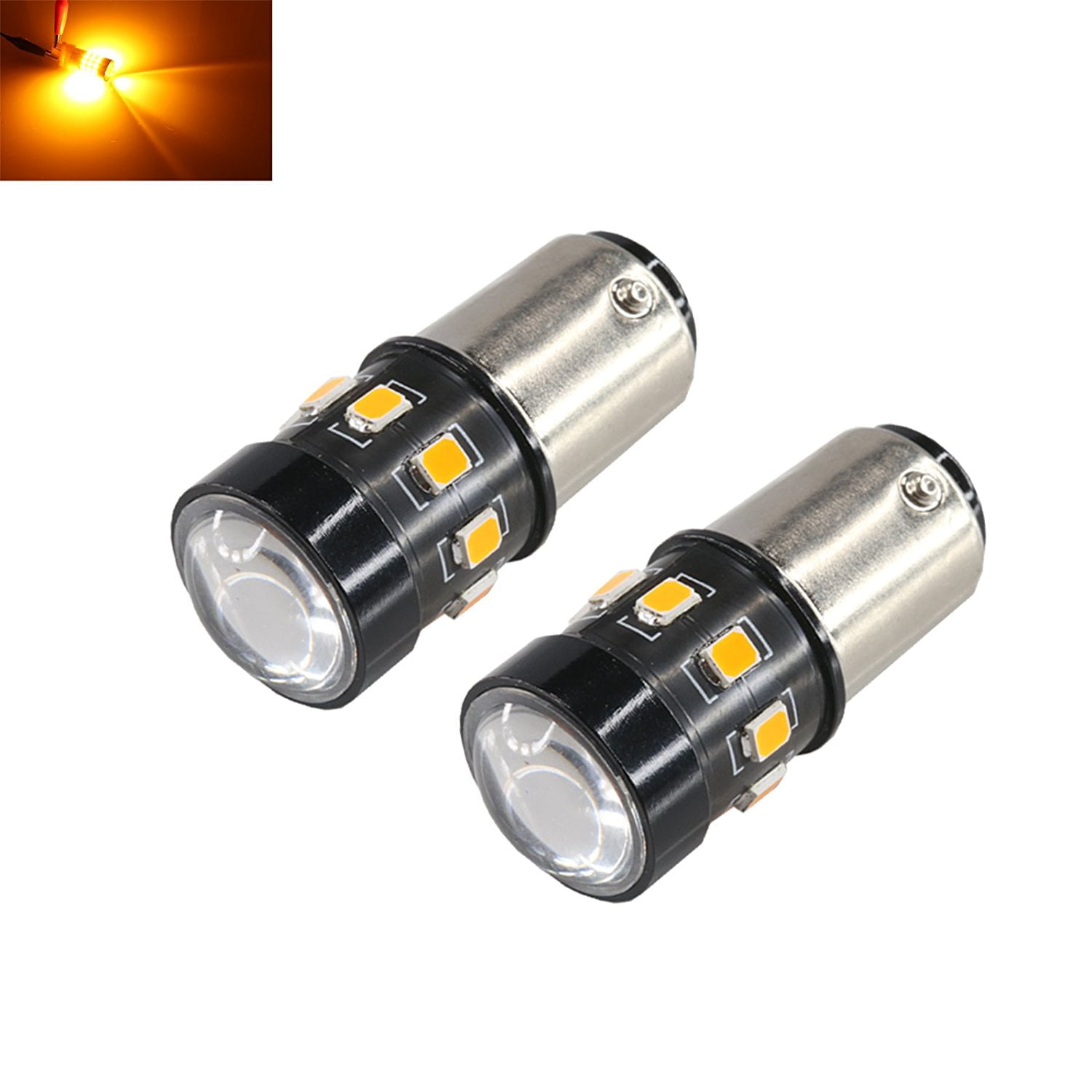 1157 Amber Yellow High Power 2835 Chip 12-LED Turn Signal/Parking Light ...