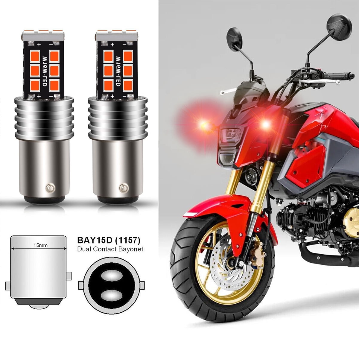 2 LED Light bulbs for Honda Motorcycle CTX700N DCT 2014-2018 Turn ...