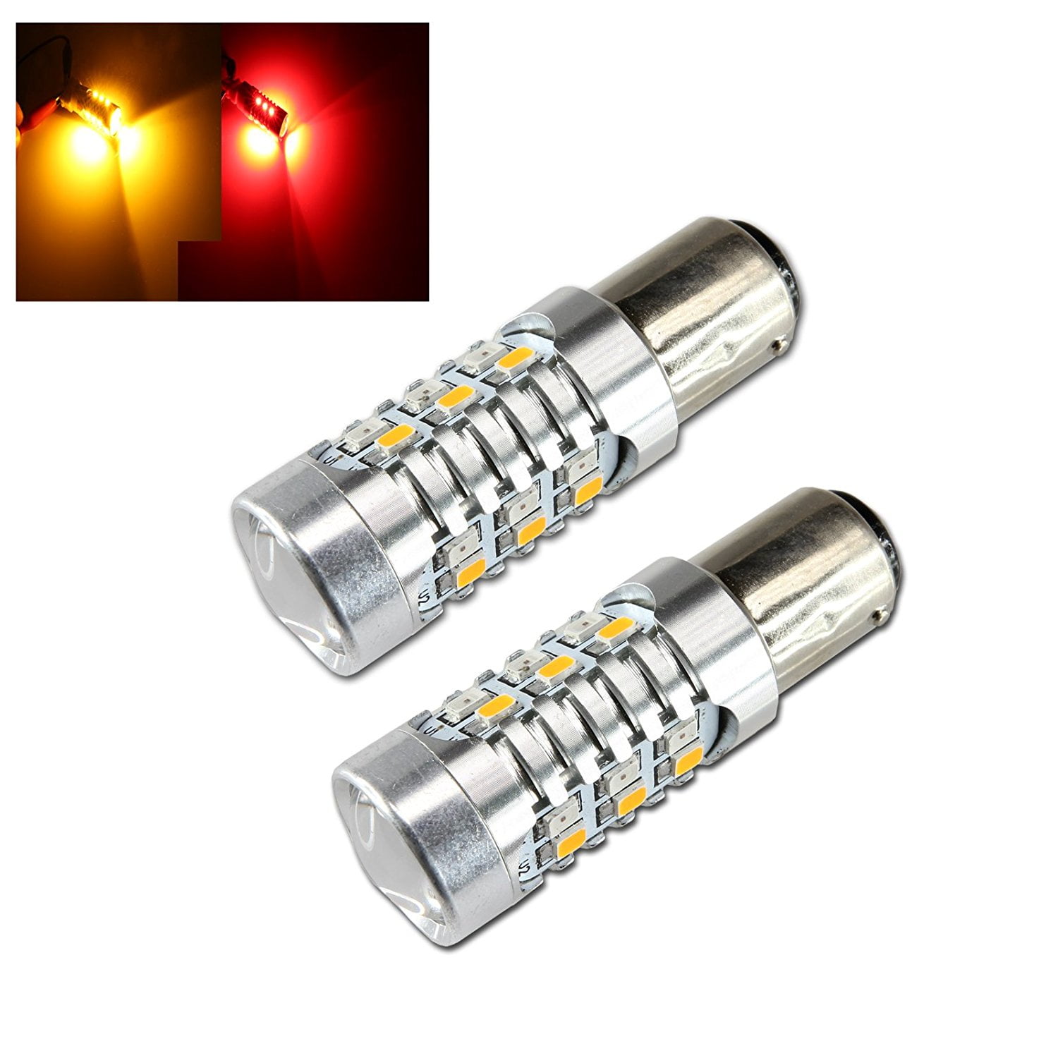 1157 High Power Dual Color Switchback 2835 Chip Red/Yellow 22-LED Turn ...