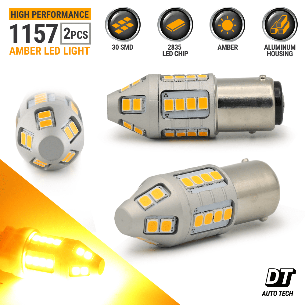1157 LED Amber Yellow Front Rear Turn Signal Parking DRL High Power ...