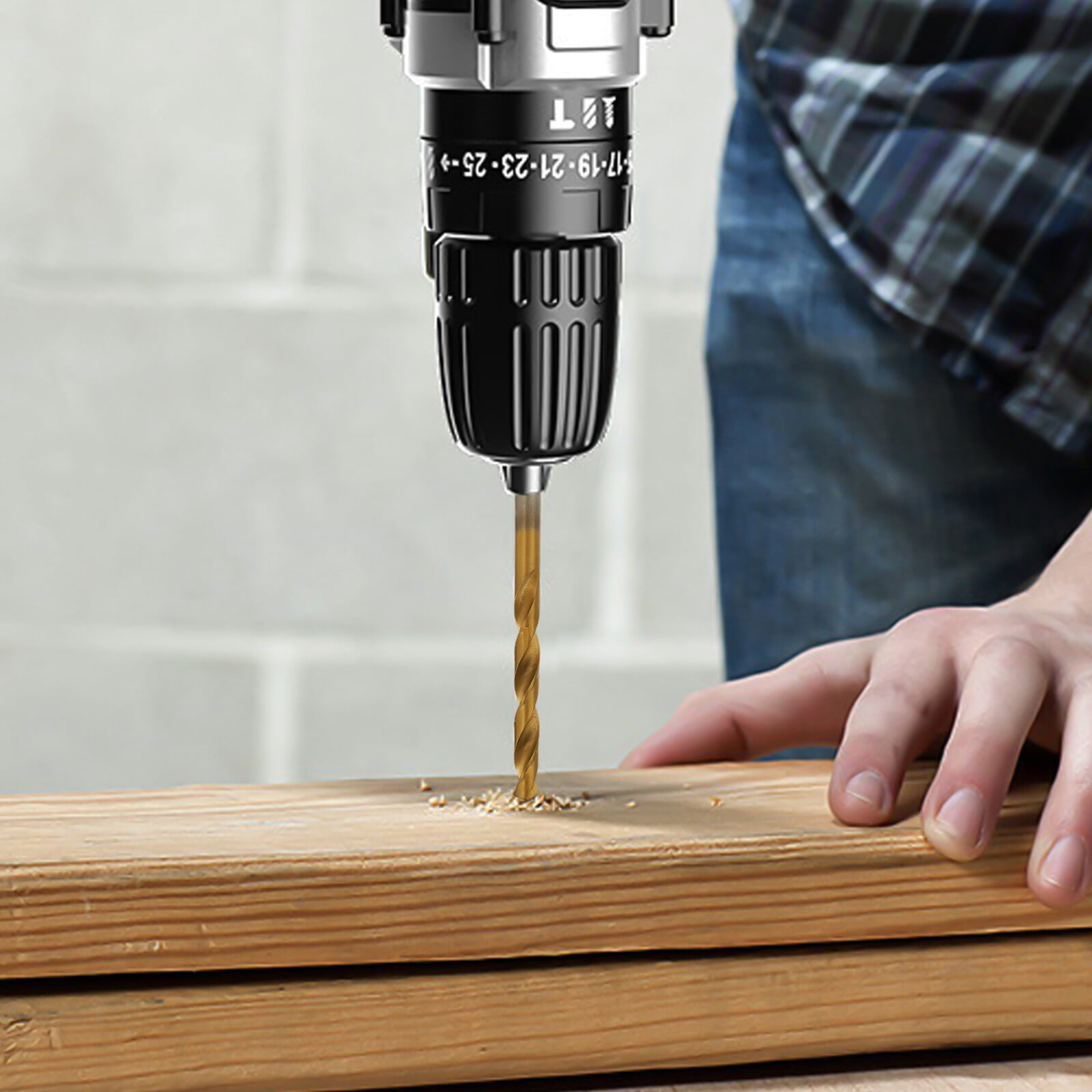 115PCS Drill Bit Set Electric Drill Mount Spiral High Speed Drill Bit Set w/ Box for TV ...