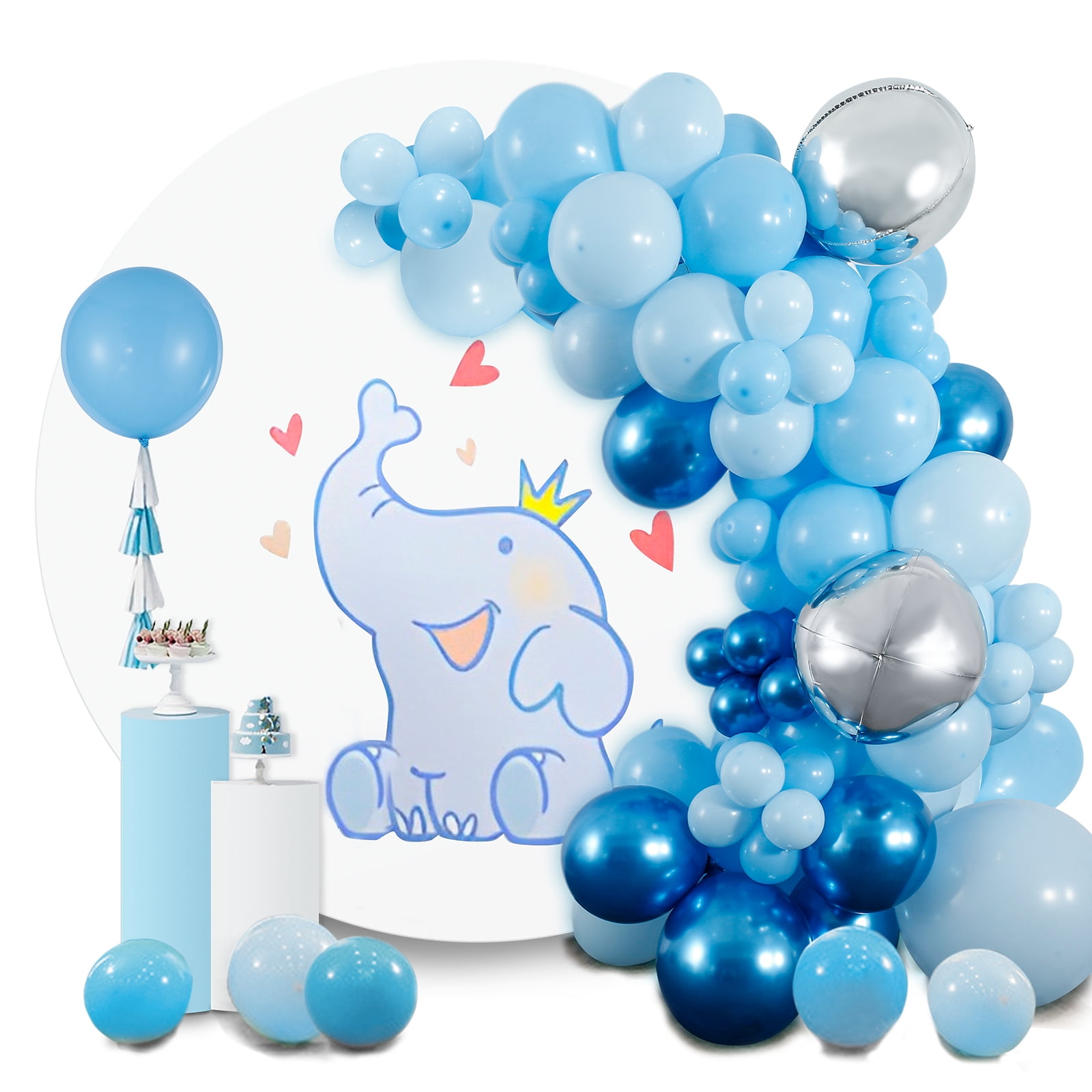 115Pcs Balloon Garland Arch Kit Blue Latex Balloons Set Reusable ...