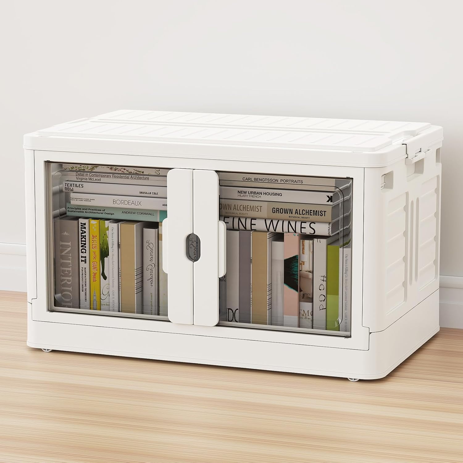 115Qt Stackable Storage Bin with Lid & Wheels, 1-Pack Large Plastic ...