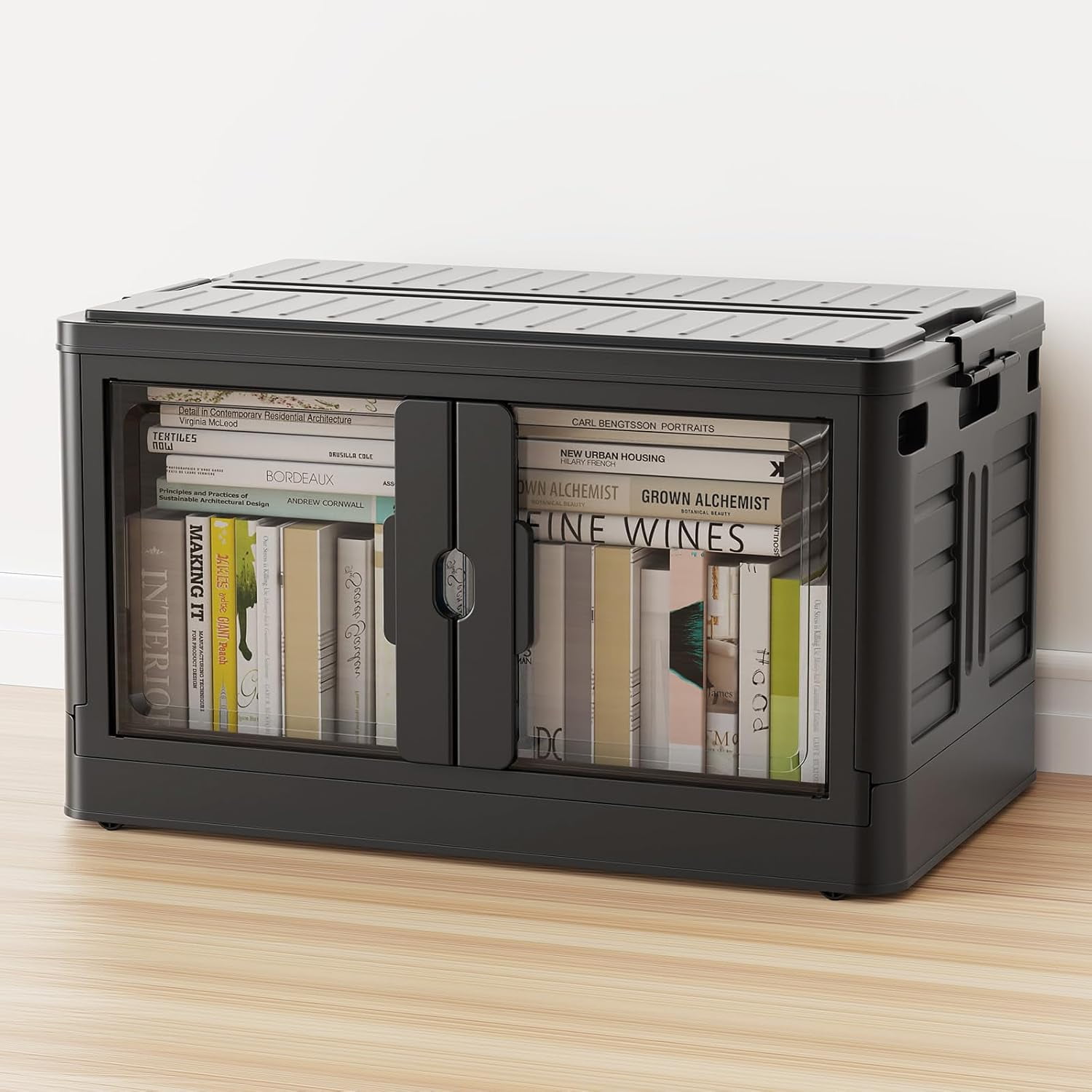 115Qt Stackable Storage Bins with Lid & Wheels, Large Plastic ...