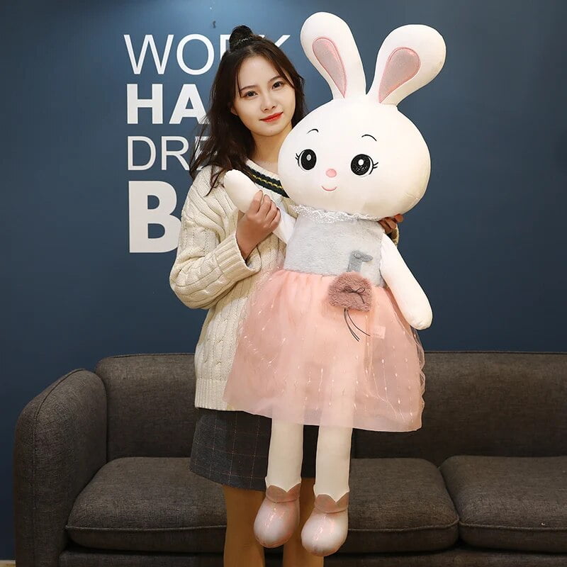 115cm Huge Cute Rabbit with Lace Skirt Plush Toy Cartoon Animal Plush ...
