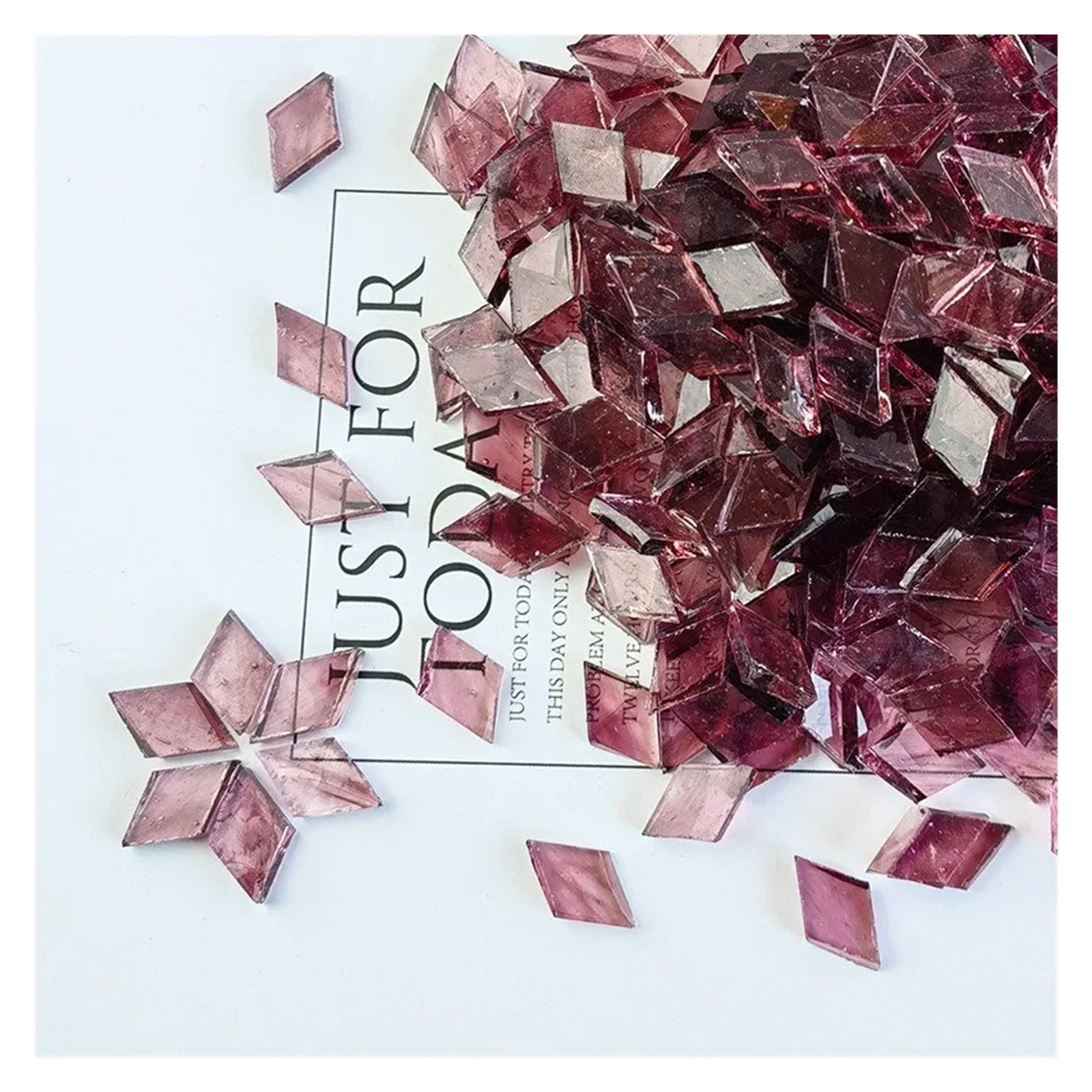 115g/4oz (Approx. 200pcs) Rhombic Mica Mosaic Tiles Translucent ...